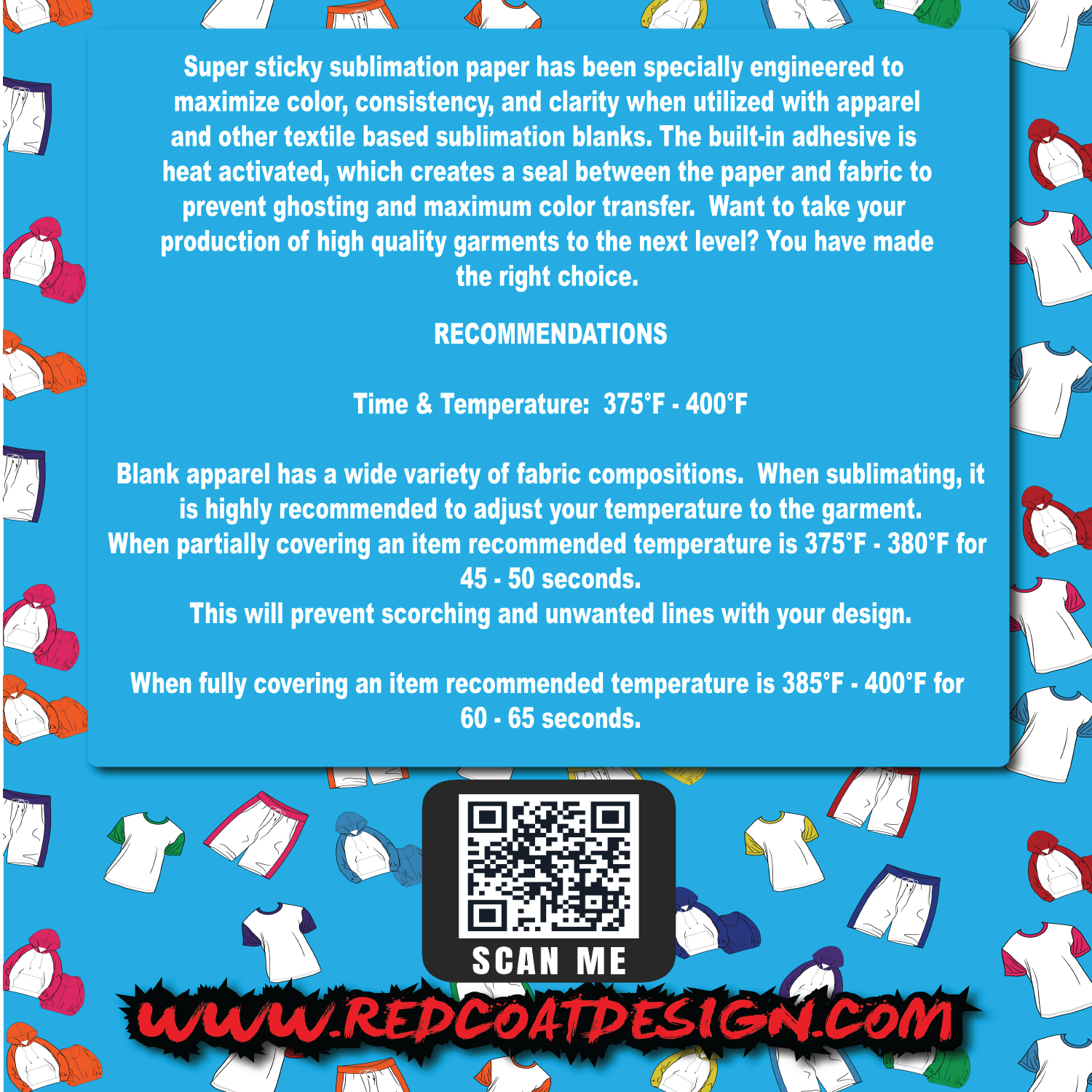 SS Premium Tacky Sublimation Roll Paper- 24" Wide | Red Coat Design Studio