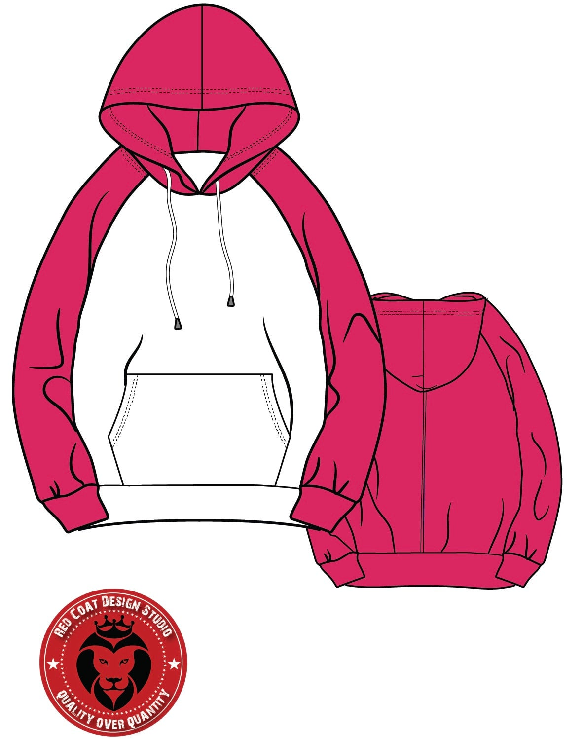 Adult Color Blast Hoodies V1- Sublimation Ready | Red Coat Design Studio